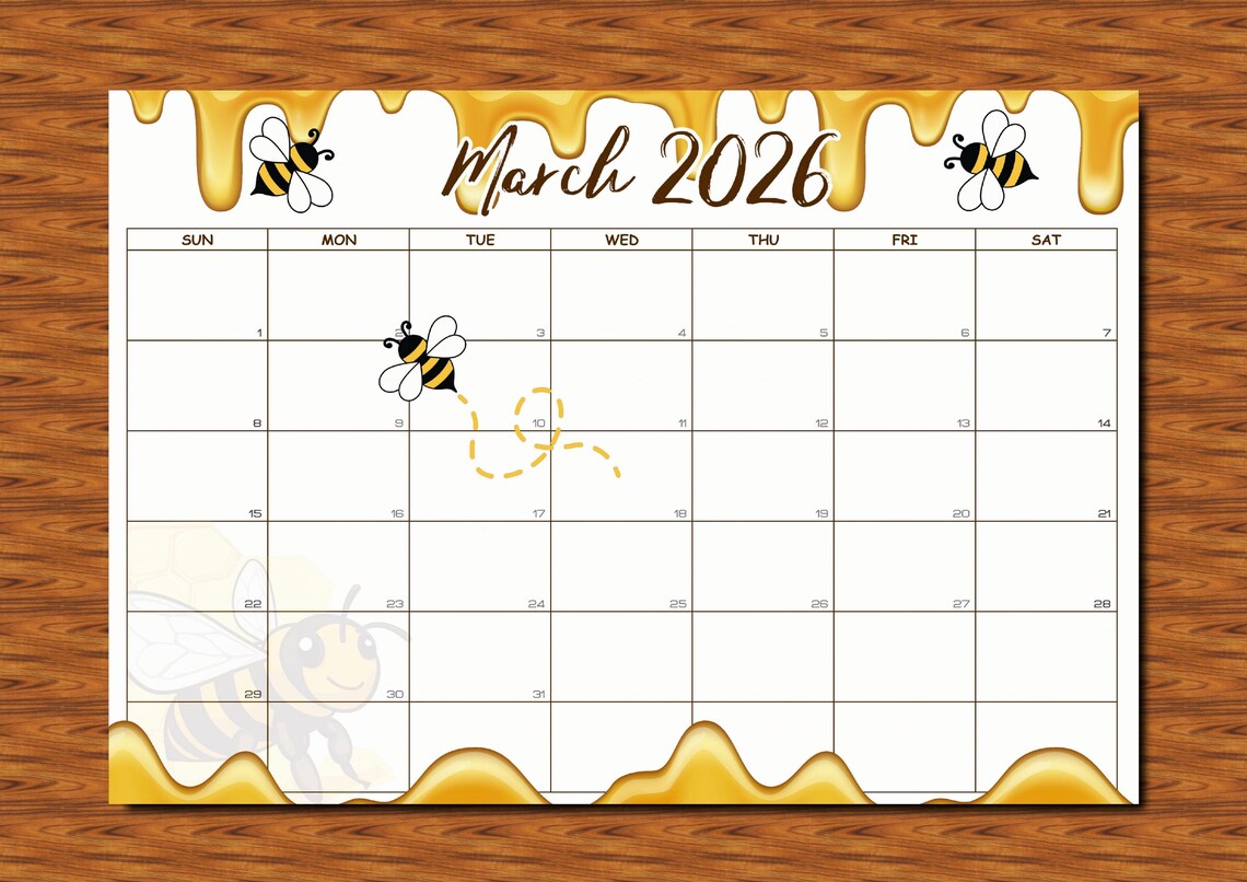 Bumble Bee 2025-2026 (august to December 2026)- Editable ,printable ...