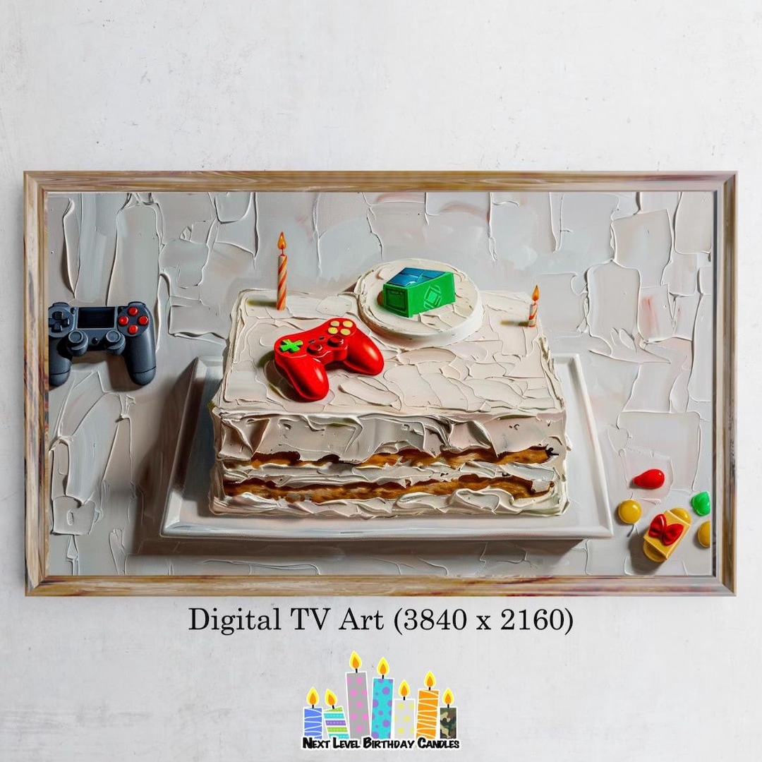 Video Game-themed Frame TV Art for Birthday Cake Celebration | Party TV ...