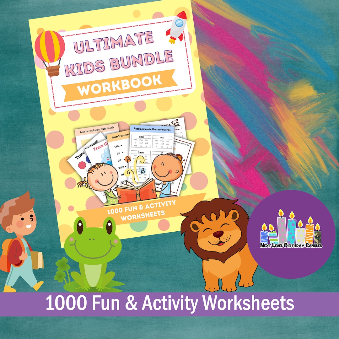 1000 Fun & Activity Worksheets Instant Printable Sheets Downloadable ...