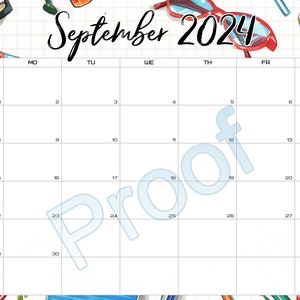 Blank School Calendar 2024-2025 (august to June)- Printable, Digital ...