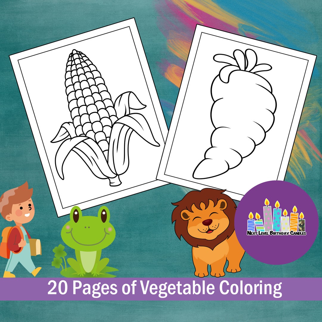20 Pages of Vegetable Coloring Instant Printable Sheets Downloadable ...