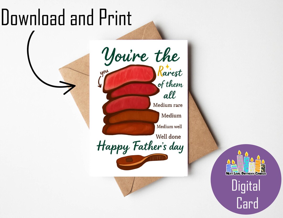 Rarest Father Day Instant Card.funny Printable Birthday Card ...