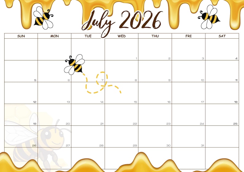 Bumble Bee 2025-2026 (august to December 2026)- Editable ,printable ...