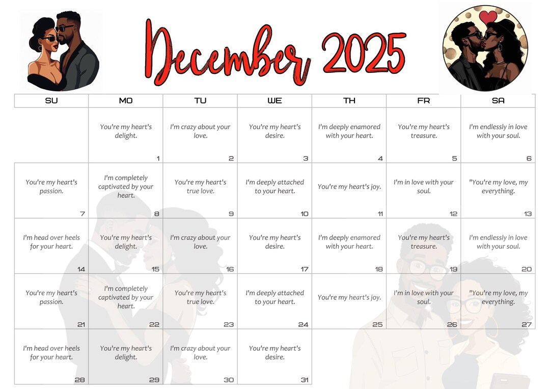 365 Romantic Ways to Say I Love You | 12 Month Calendar | 2025 Wall ...
