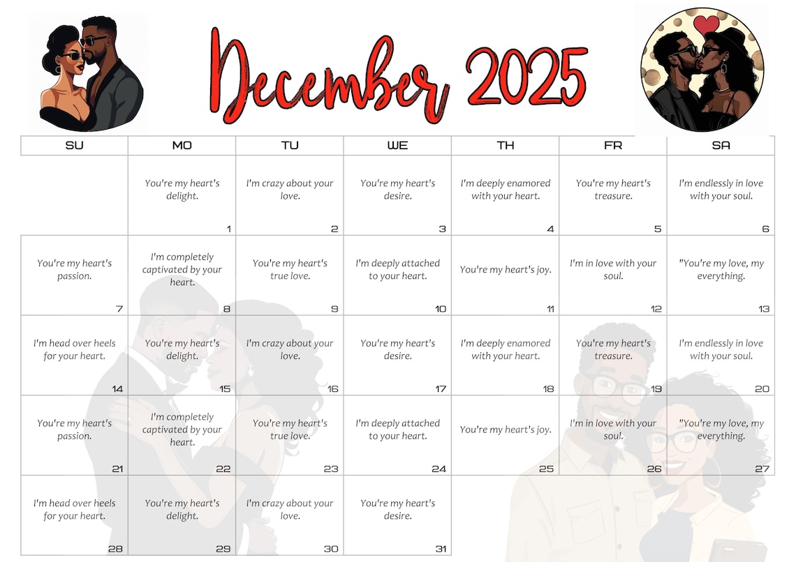 365 Romantic Ways to Say I Love You | 12 Month Calendar | 2025 Wall ...
