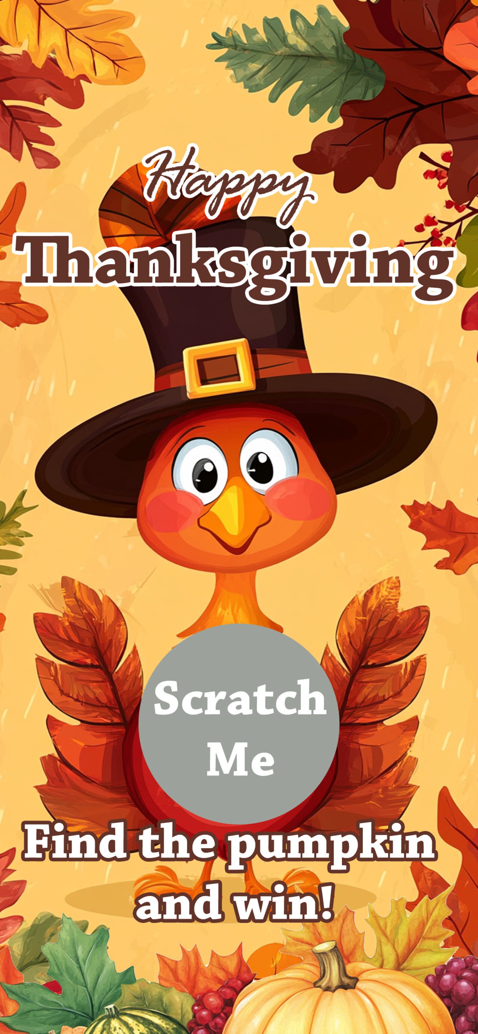 Digital Scratch-off Thanksgiving ,party Games, Pumpkin, Party Supplies ...