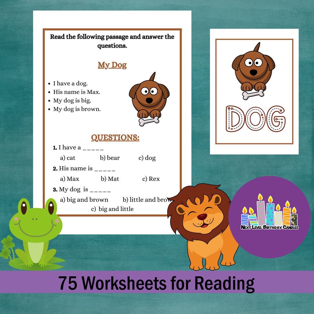 75 Worksheets for Reading Instant Printable Sheets Downloadable Sheets ...
