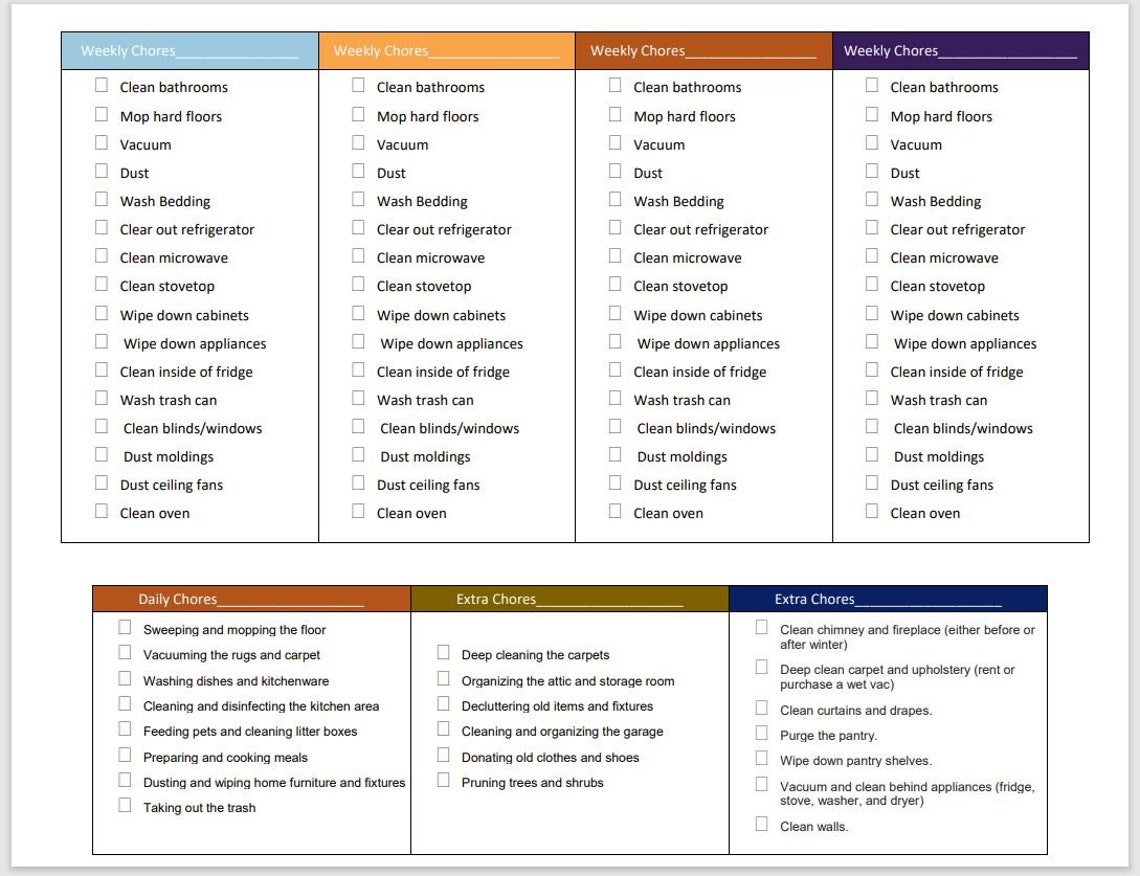 Printable Editable Daily Checklist Editable Daily Routine | Etsy