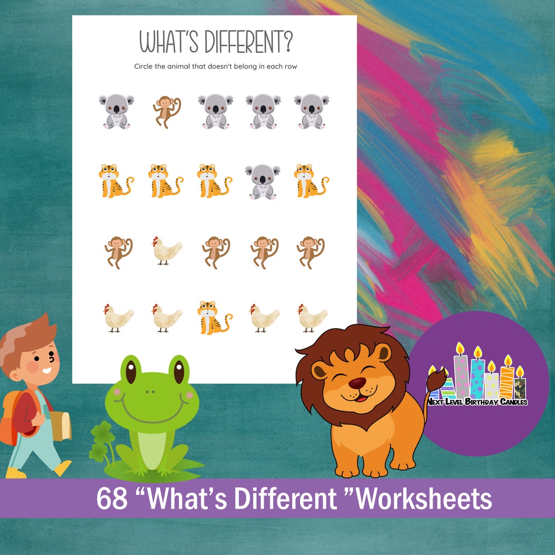68 “what’s Different ”worksheets Instant Printable Sheets Downloadable ...