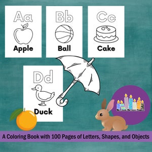 A Coloring Book With 100 Pages of Letters, Shapes, and Objects Instant ...