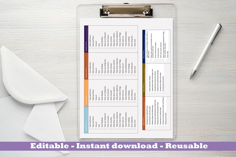 Printable Editable Daily Checklist Editable Daily Routine | Etsy