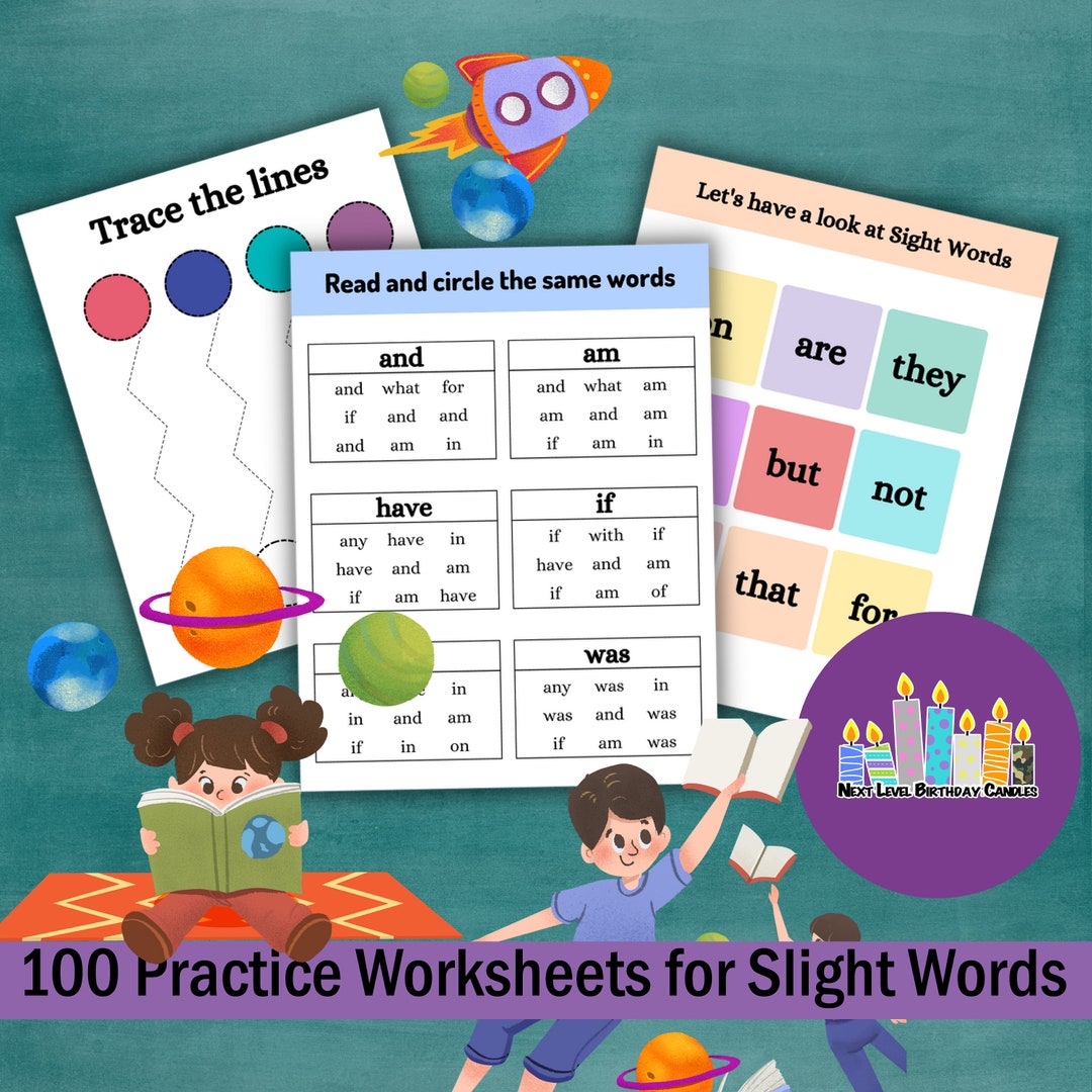 100 Worksheets for Slight Words Instant Printable Sheets Downloadable ...