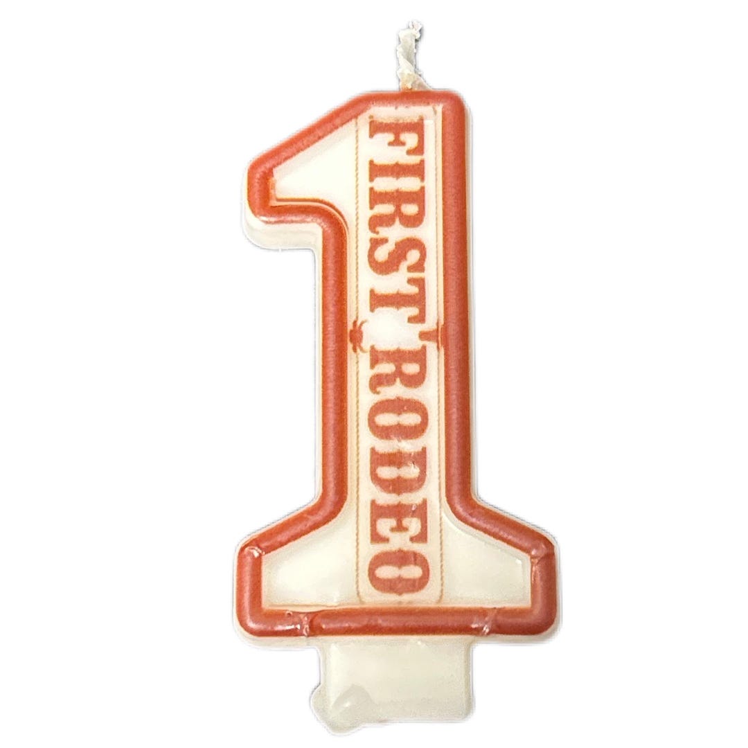 First Rodeo Brown Bull Smash Cake Candle 3.5 Inches Milestone Number ...