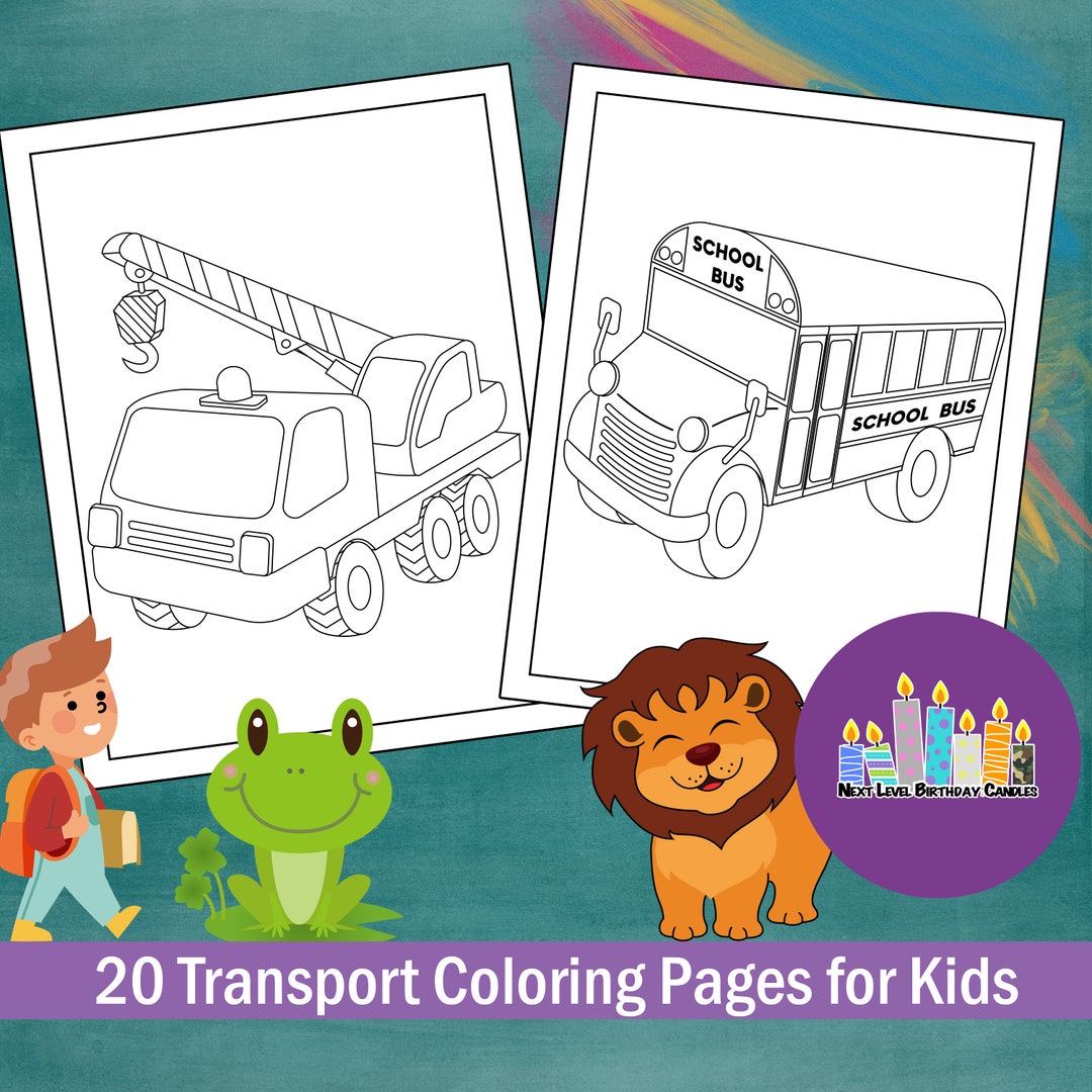 20 Transport Coloring Pages for Kids Instant Printable Sheets ...