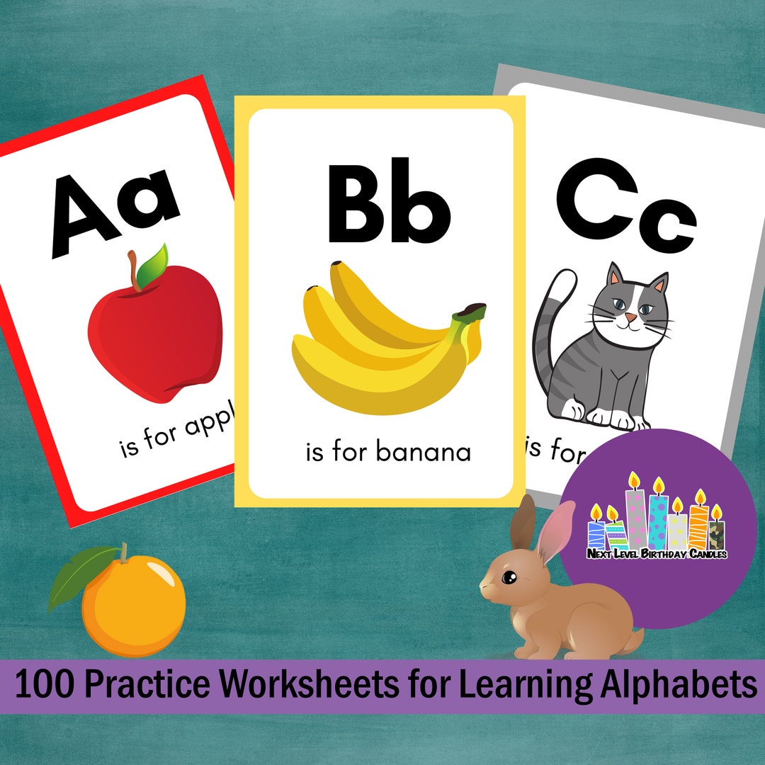 100 Practice Worksheets for Learning Alphabets Instant Printable Sheets ...