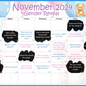 Gender Reveal Calendar | Its a Boy ||scratch-off Gender Reveal ...