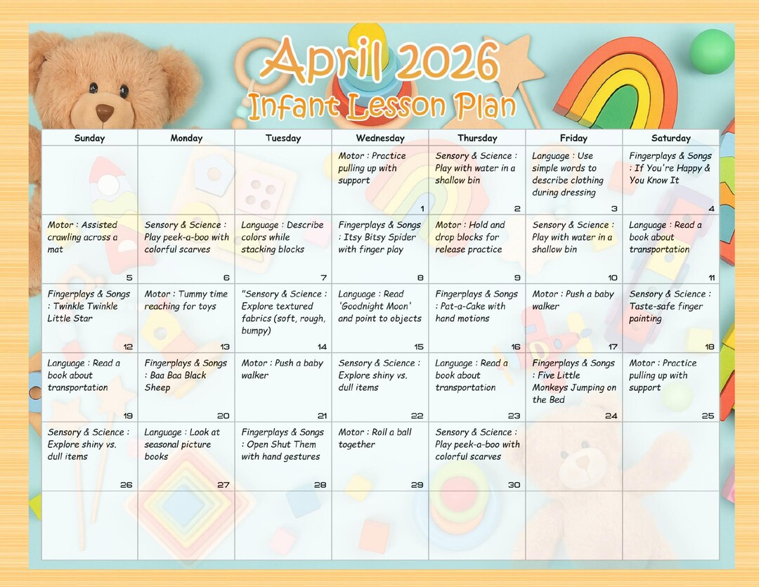 2026 Daily Infant Lesson Plans | Motor Skills, Cognitive Growth, and ...