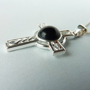 Whitby Jet and Silver Celtic Cross - Etsy UK