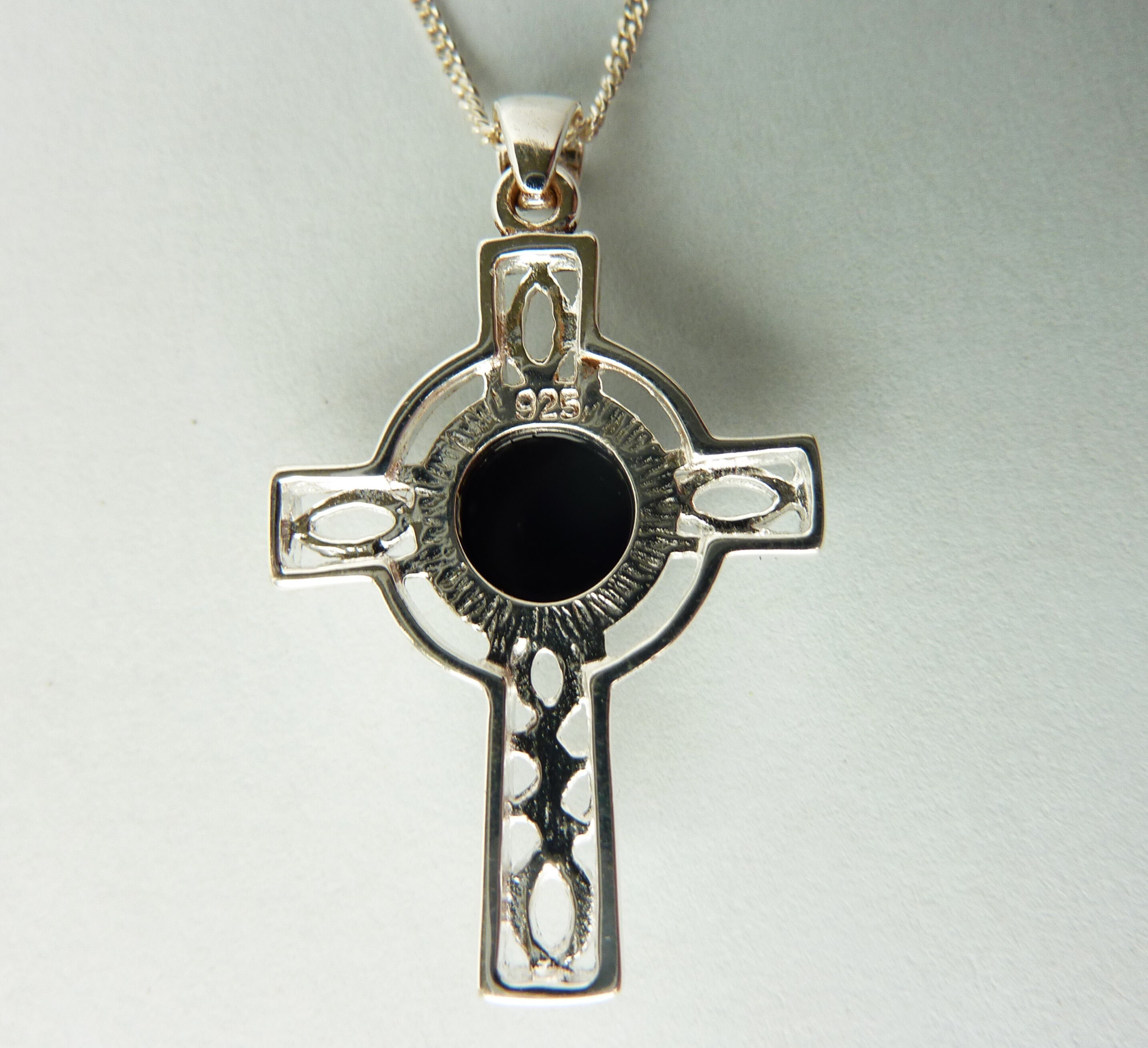 Whitby Jet and Silver Celtic Cross - Etsy