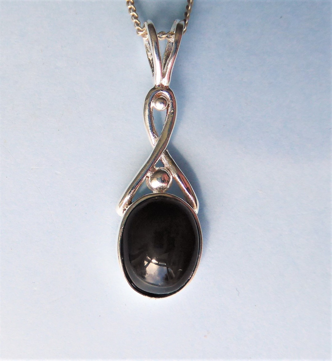 Whitby Jet and Sterling Silver Pendant - Etsy