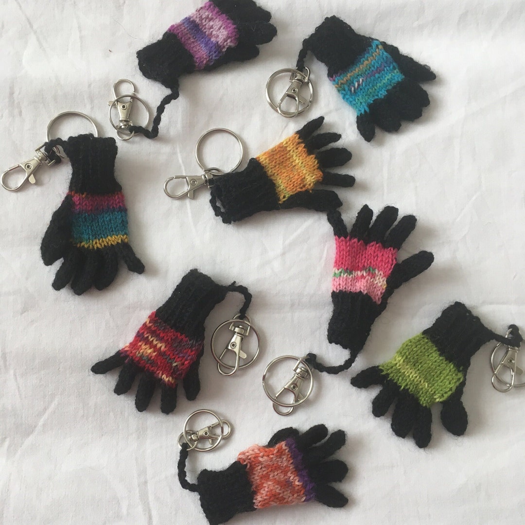 Tiny Gloves Knitted Keyrings - Etsy