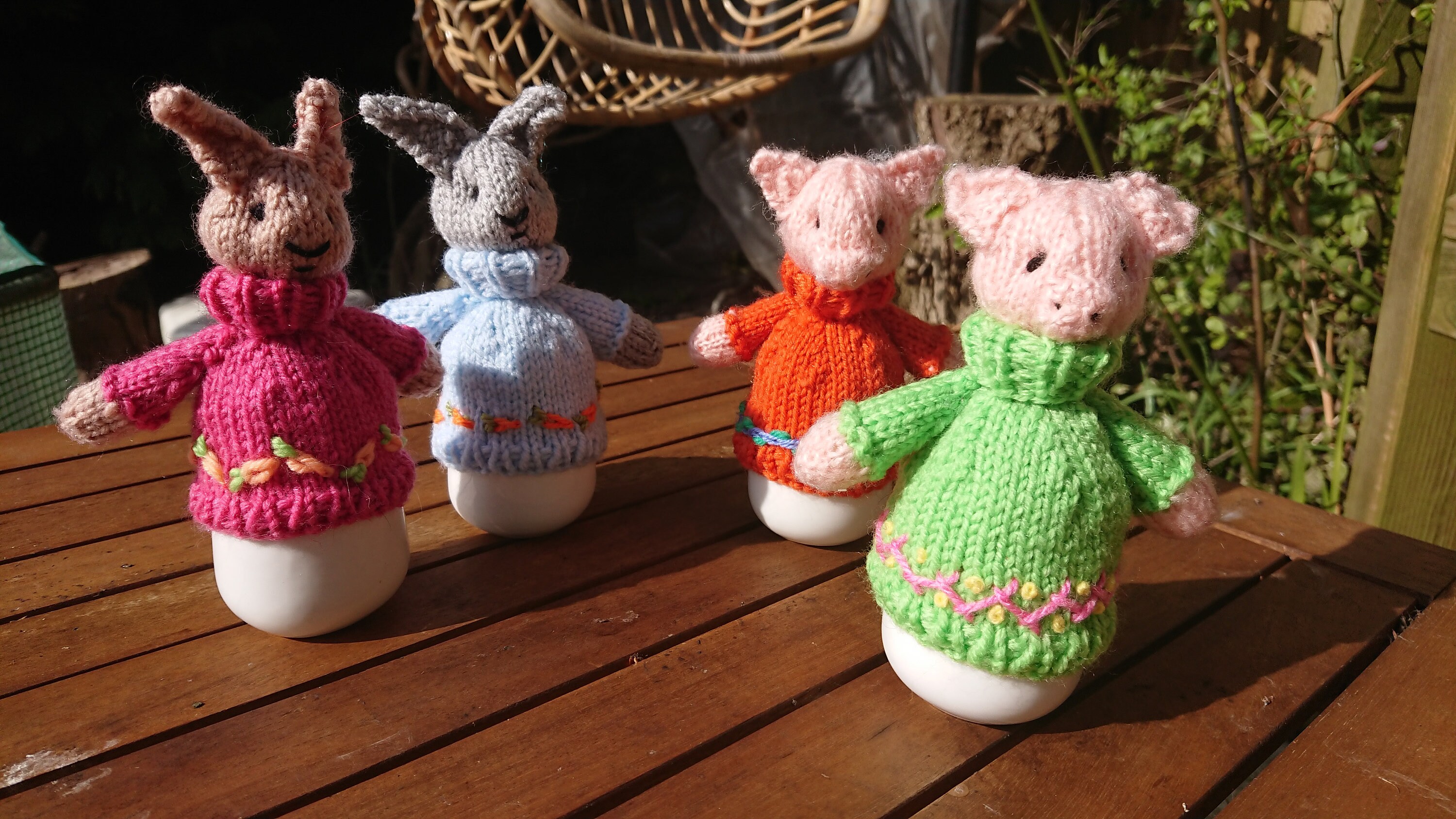 Hand Knitted Character Egg Cosy and Egg Cup Set | Etsy