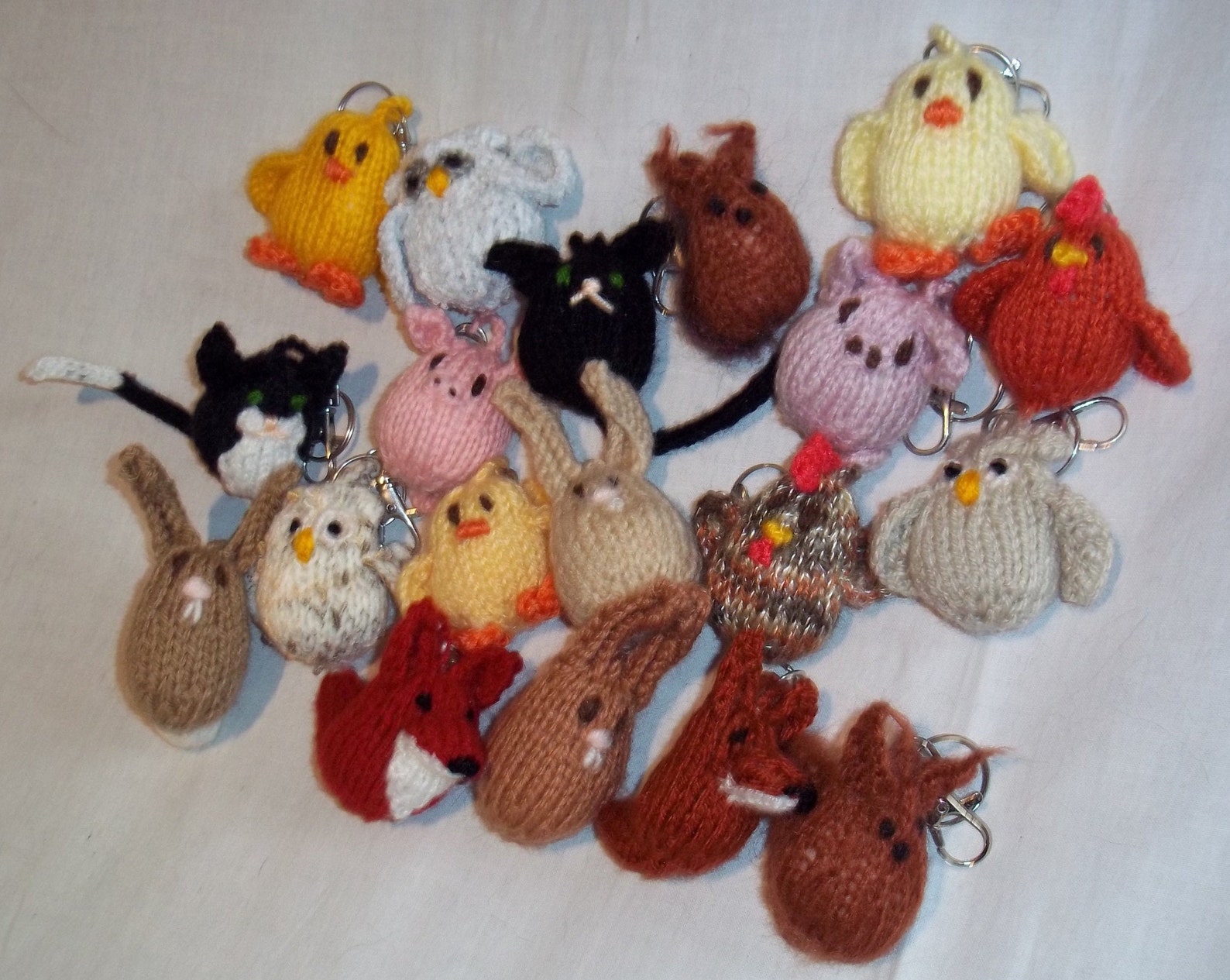 Hand Knitted Character Keyrings Animal Key Fob Pocket Money - Etsy UK