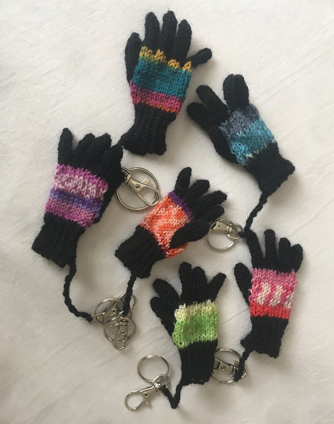 Tiny Gloves Knitted Keyrings - Etsy