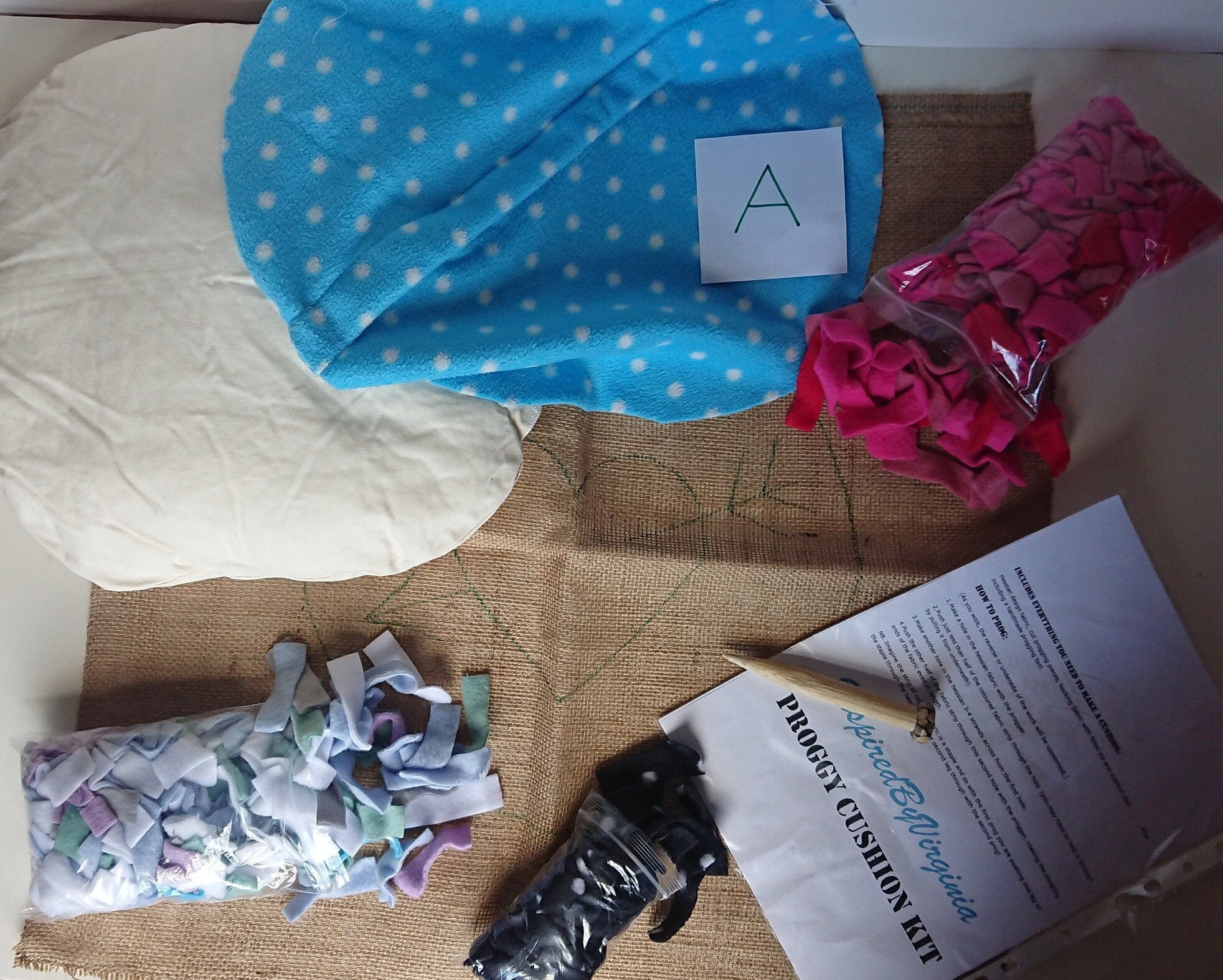 Proggy Cushion Kit/ Proggy Craft Kit | Etsy UK