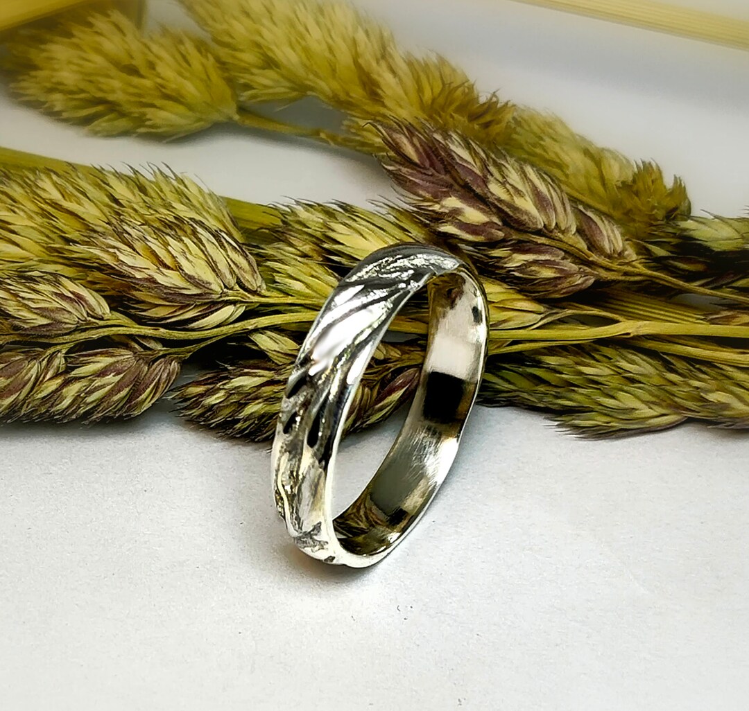 Mens Wedding Bandwhite Gold Ringtree Ring 14k Gold - Etsy