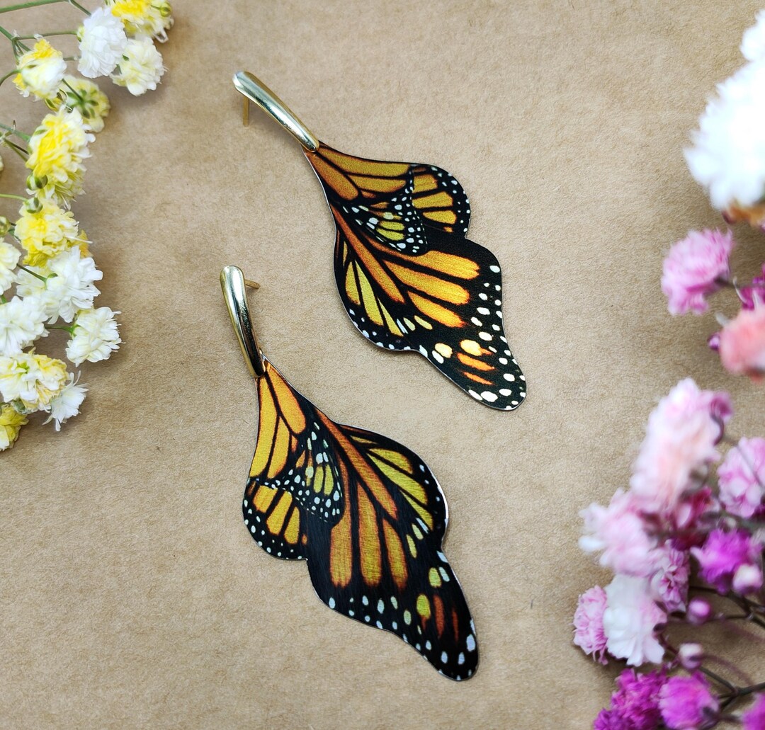 Monarch Butterly Wings Earrings, Large Butterfly Wing Earrings ...