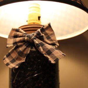 New Half Gallon Ball Mason Jar Light With Navy and Tan Checked Shade ...