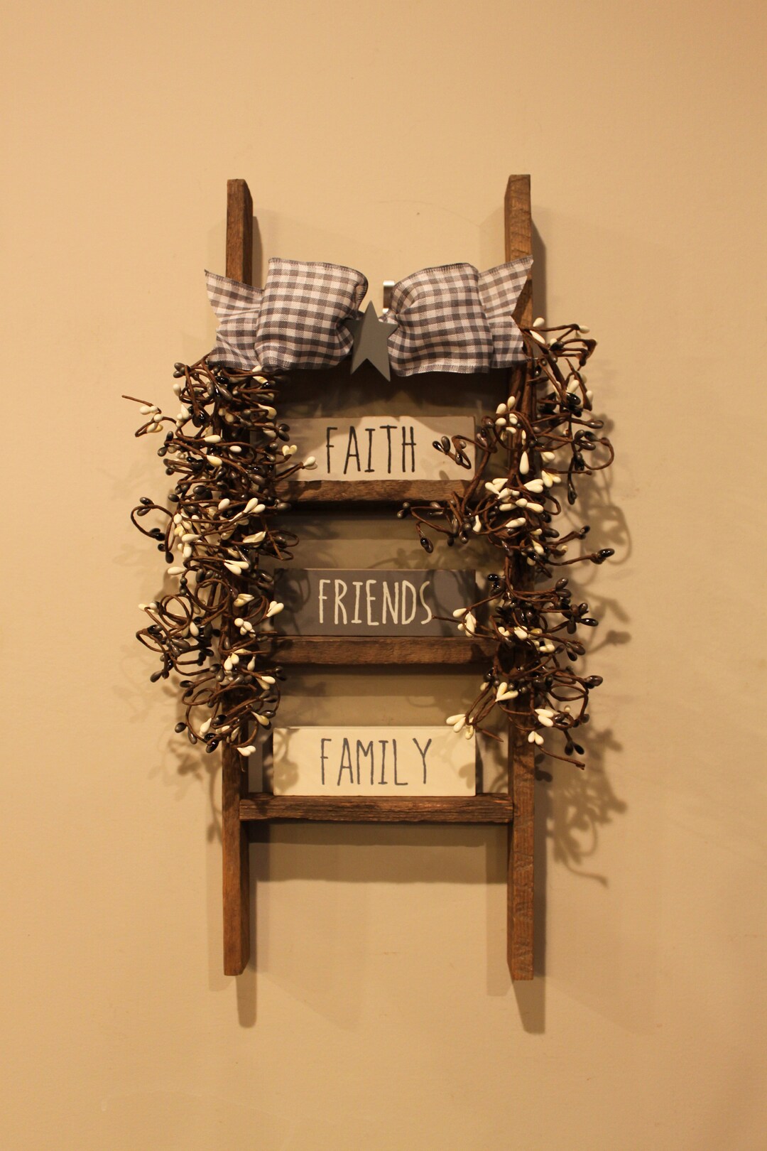 Medium Tobacco Lath Ladder With faith Friends - Etsy