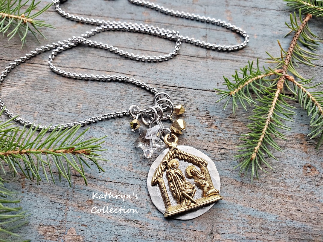 Nativity Necklace, Nativity Jewelry, Christmas Jewelry, Religious ...