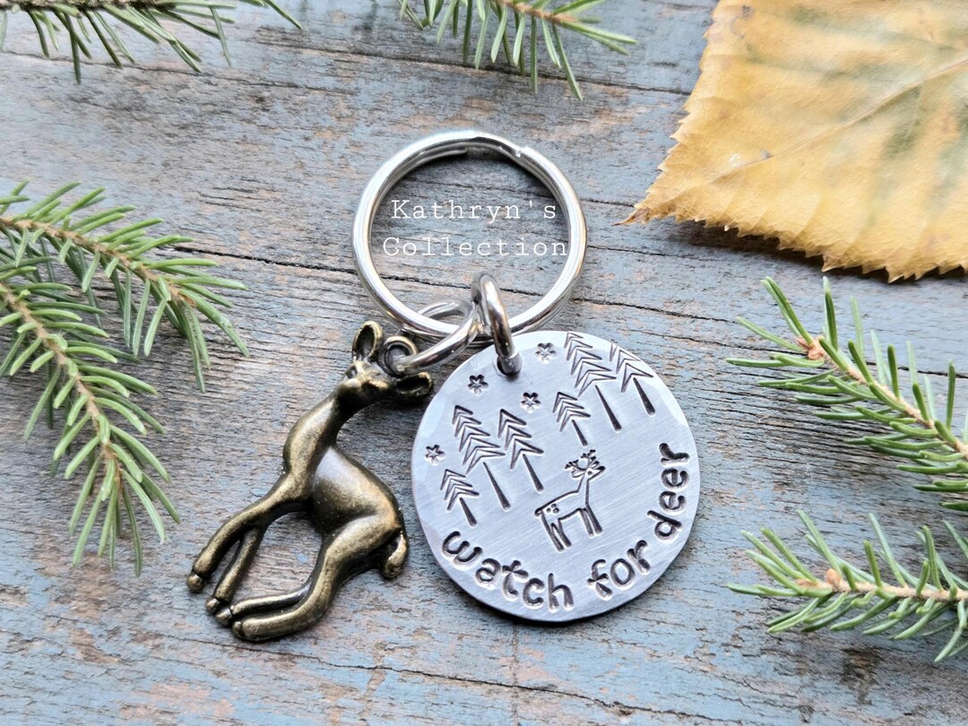Watch for Deer Key Chain, Deer Key Chain - Etsy