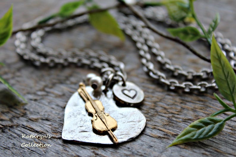 Violin Necklace Violin Jewelry Music Teacher Gift Fiddle - Etsy