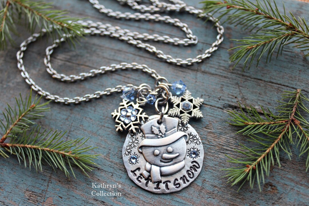 Snowman Necklace, Snowman Jewelry, Winter Necklace, Winter Jewelry ...