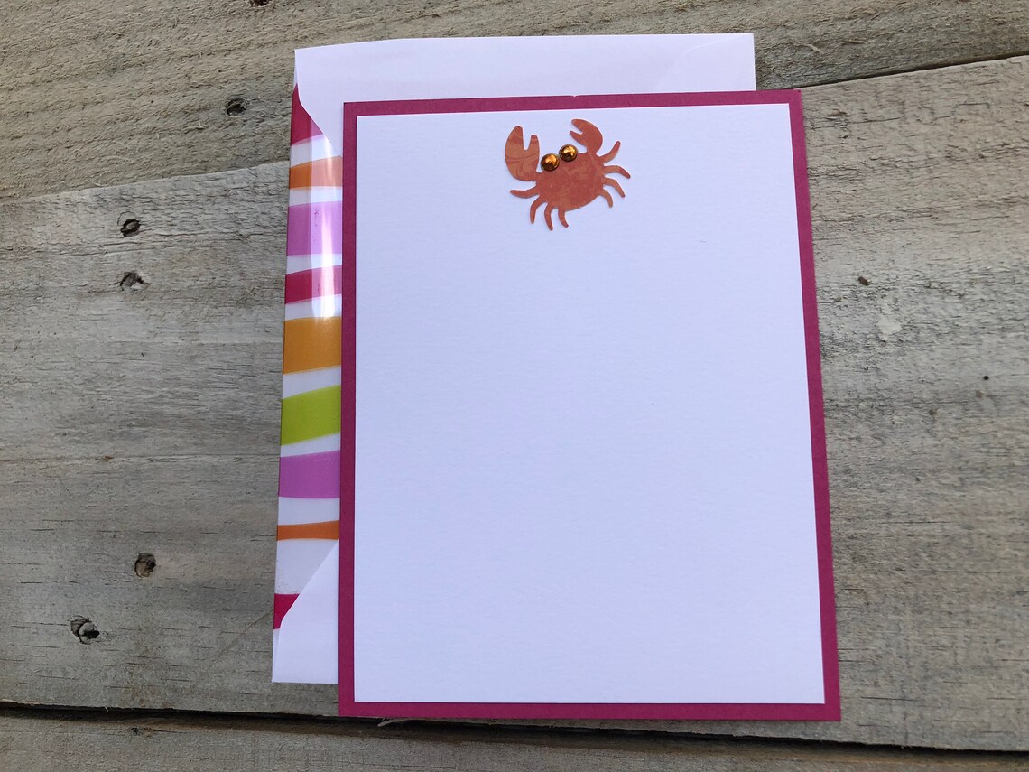 Crab Stationery - Crab Note Cards - Crab Cards - Salt Life Stationery ...