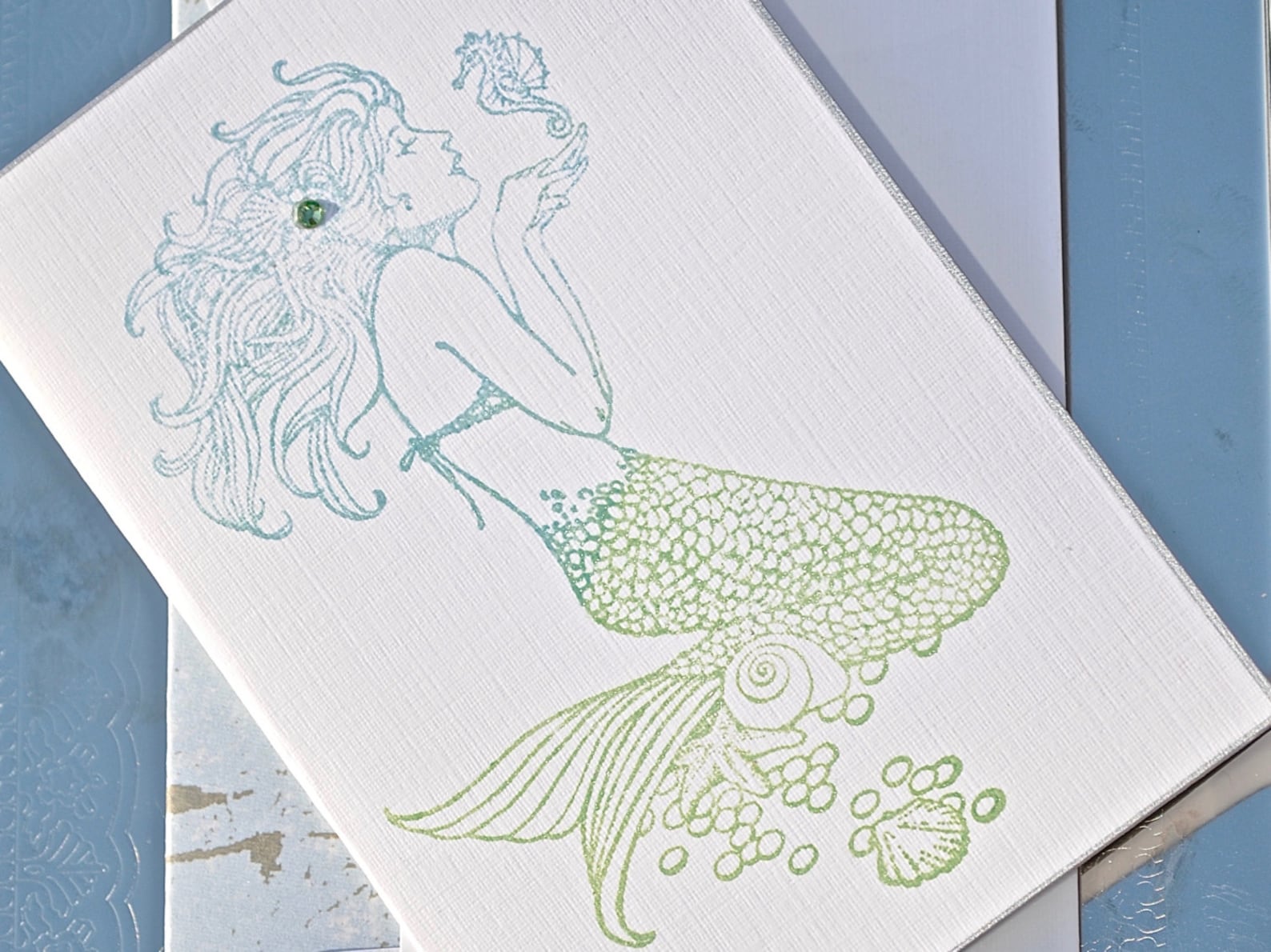 Mermaid Note Card, Mermaid Stationery, Personalized Note Cards ...