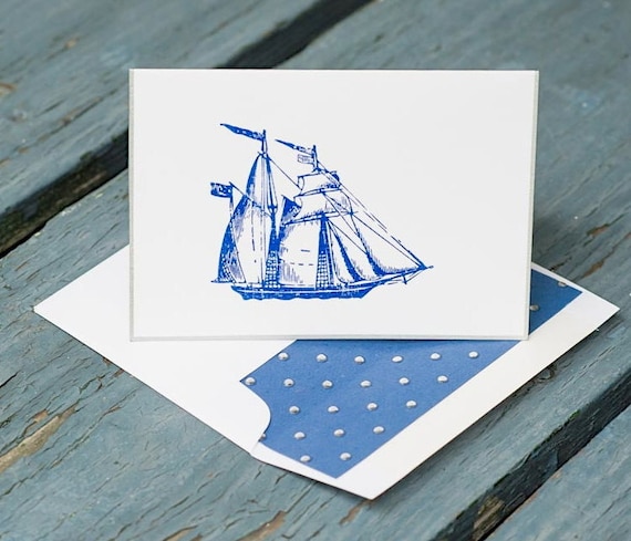 Sail Boat Note Cards Sail Boat Stationery Personalized Note | Etsy
