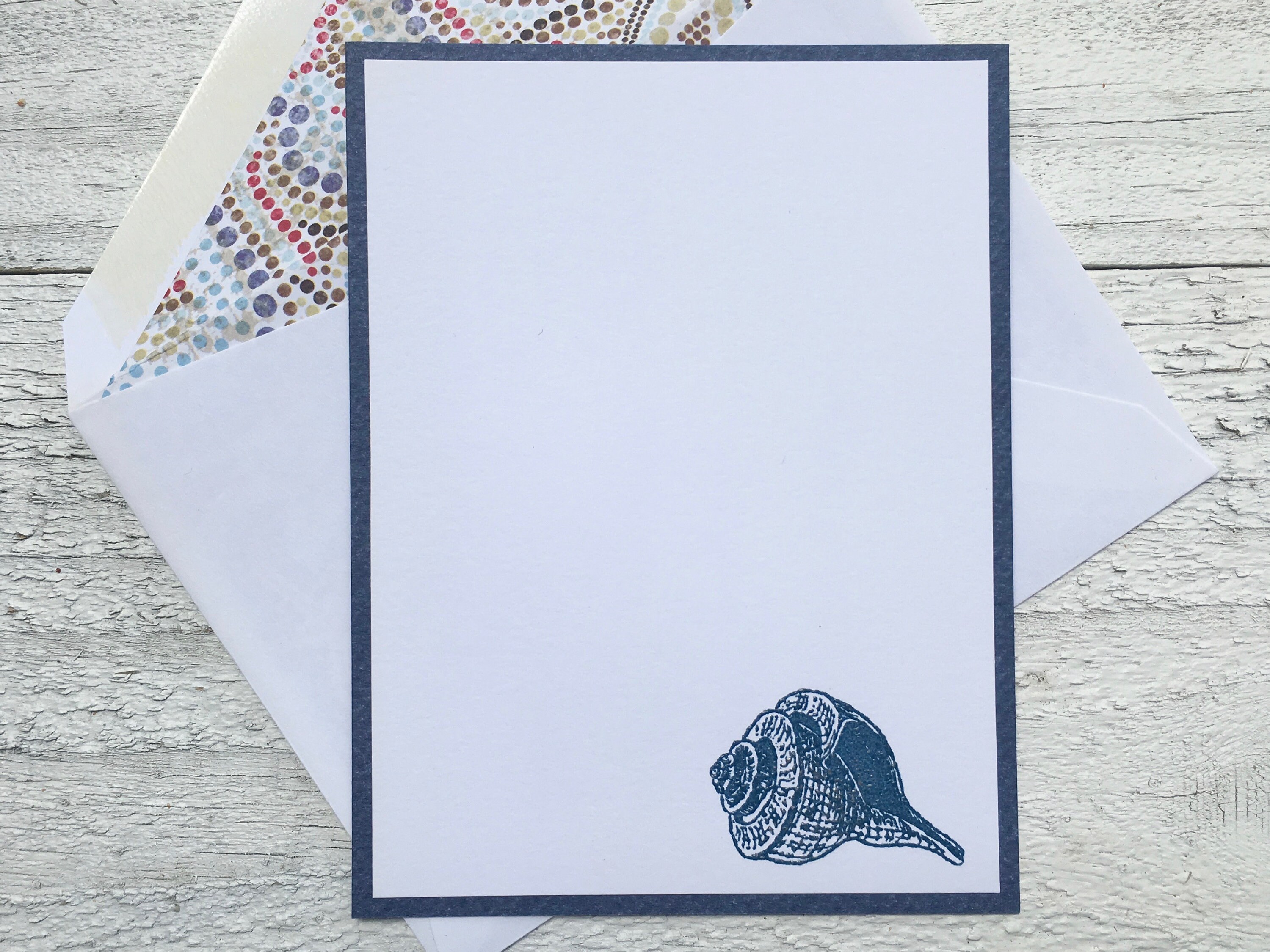 Shell Note Cards Shell Cards Shell Stationery Beach Cards Beach ...