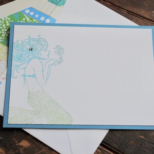 Note Cards, Mermaid Stationery, Mermaid Note Cards, Beach Note Cards ...