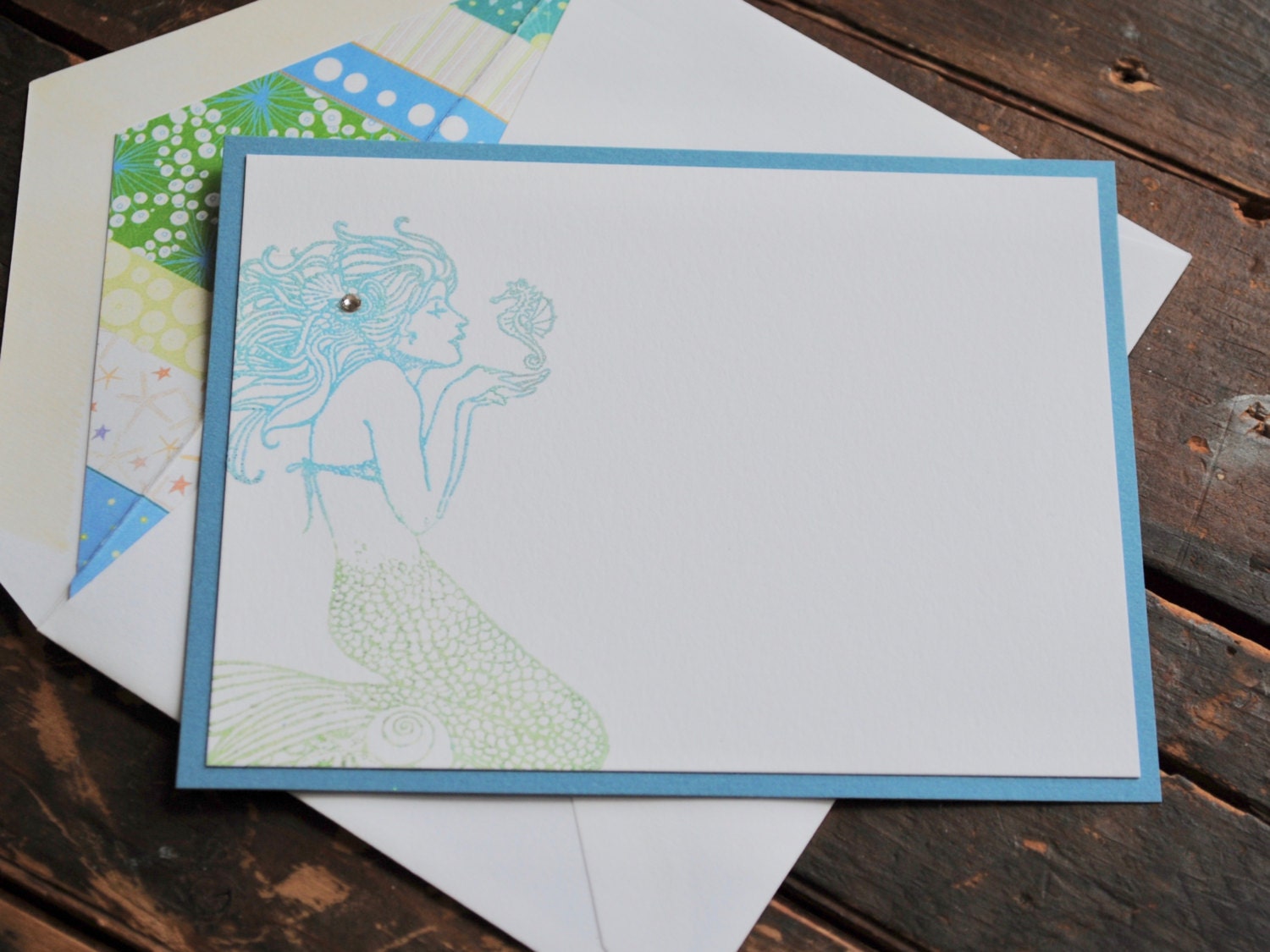 Note Cards, Mermaid Stationery, Mermaid Note Cards, Beach Note Cards ...