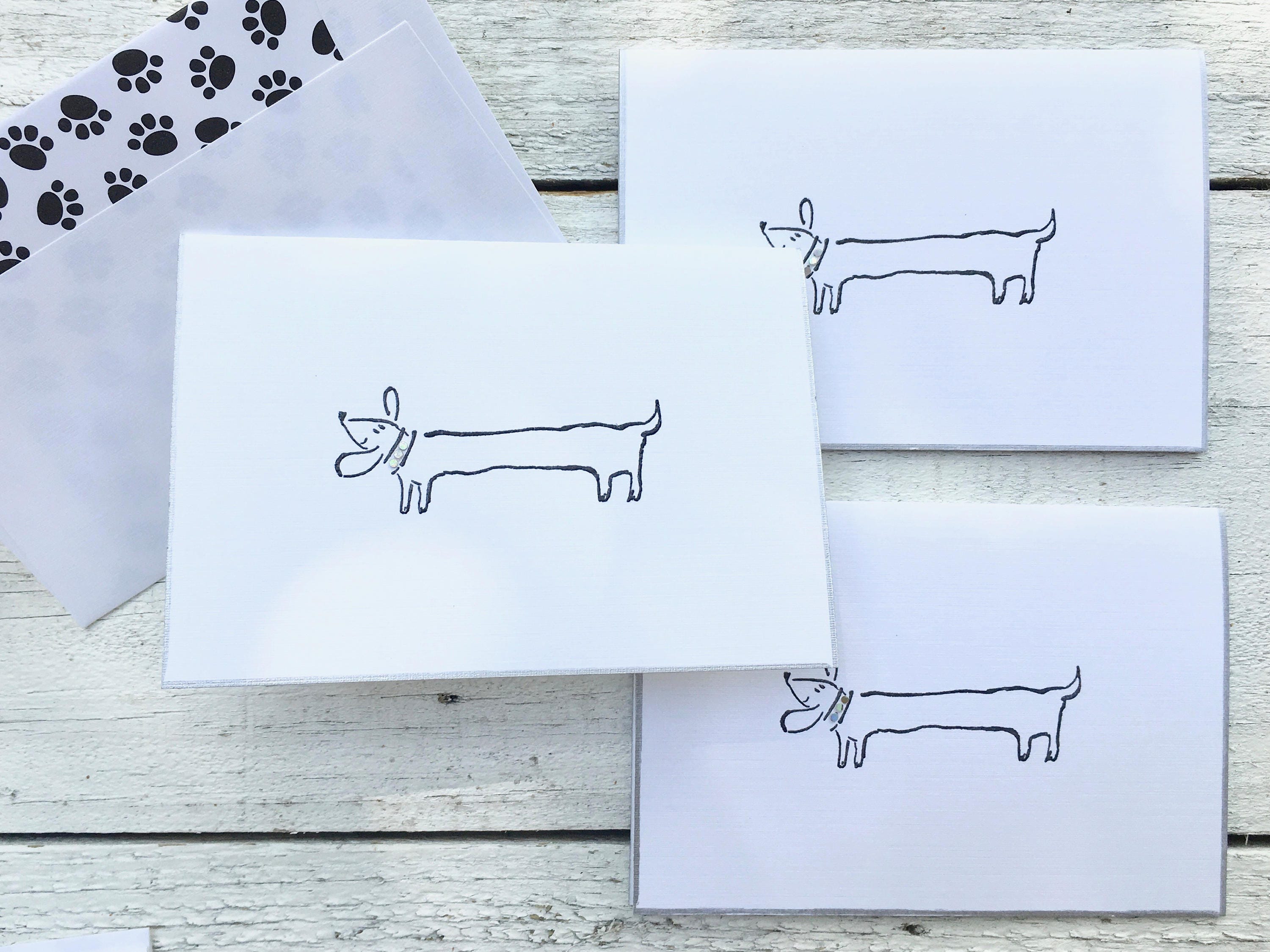 Dachshund Cards - Dachshund Stationery - Dog Note Cards - Dog Lover ...