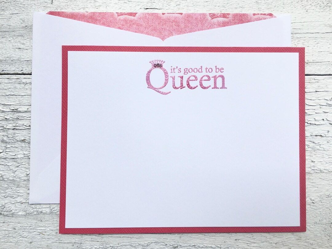 Note Cards for the "queen", Personalized Stationery, Handmade Note ...