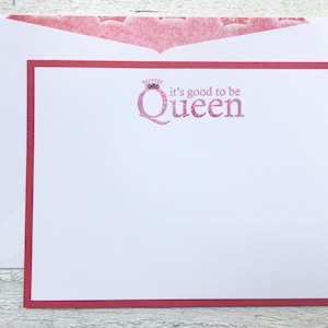 Note Cards for the "queen", Personalized Stationery, Handmade Note ...