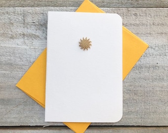 Sun Moon Face Note Card Set of 10 in White or Light Ivory With - Etsy