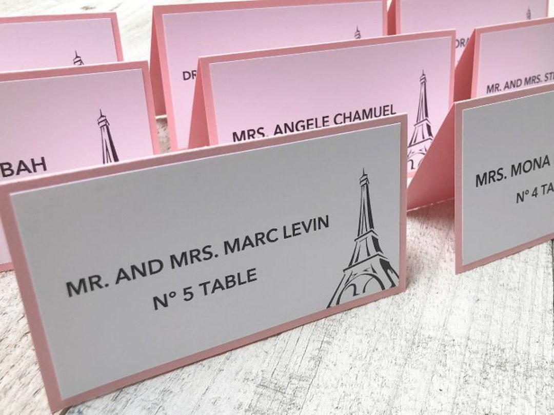 Eiffel Tower Place Cards - Eiffel Tower Seat Cards - Paris Place Cards ...