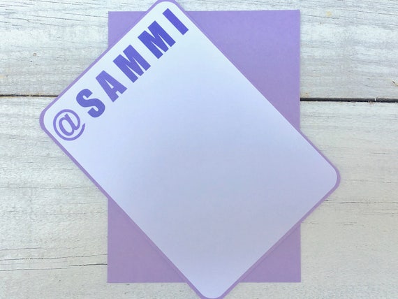 Personalized Note Card Social Media Note Cards Flat Note | Etsy