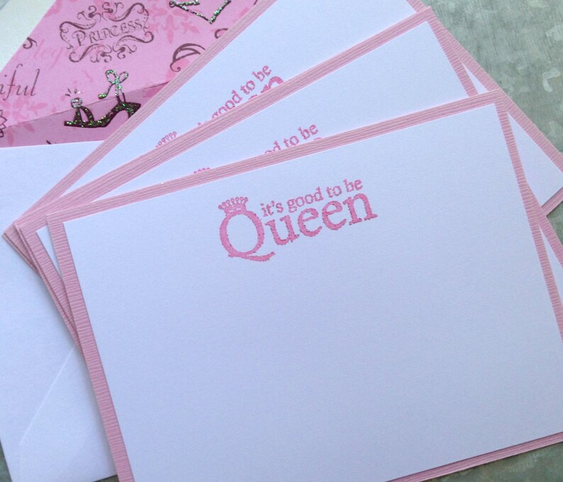 Note Cards for the "queen", Personalized Stationery, Handmade Note ...